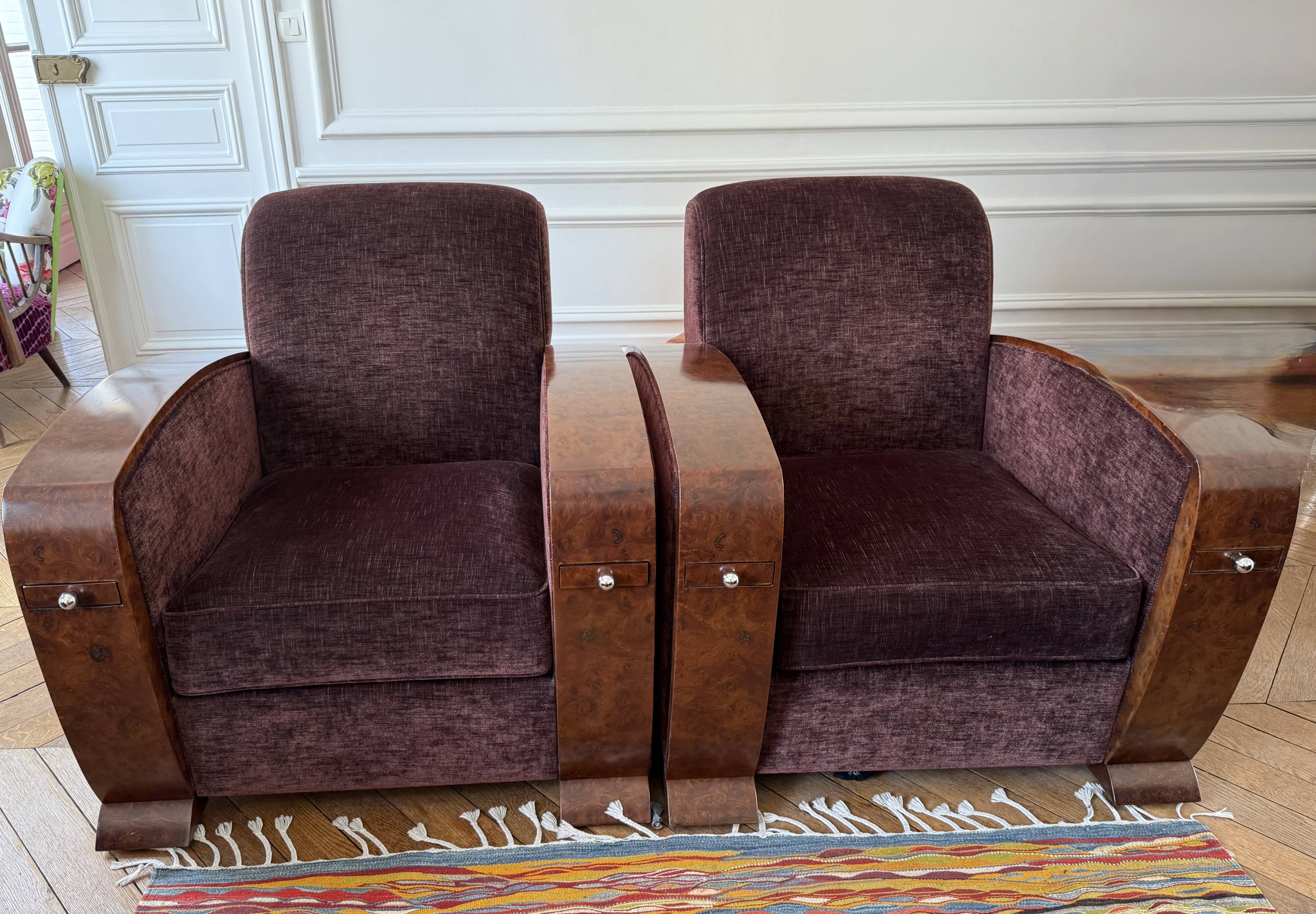 Fauteuil Garbo - style art deco - Daisy Simon - dos tendu | Selency