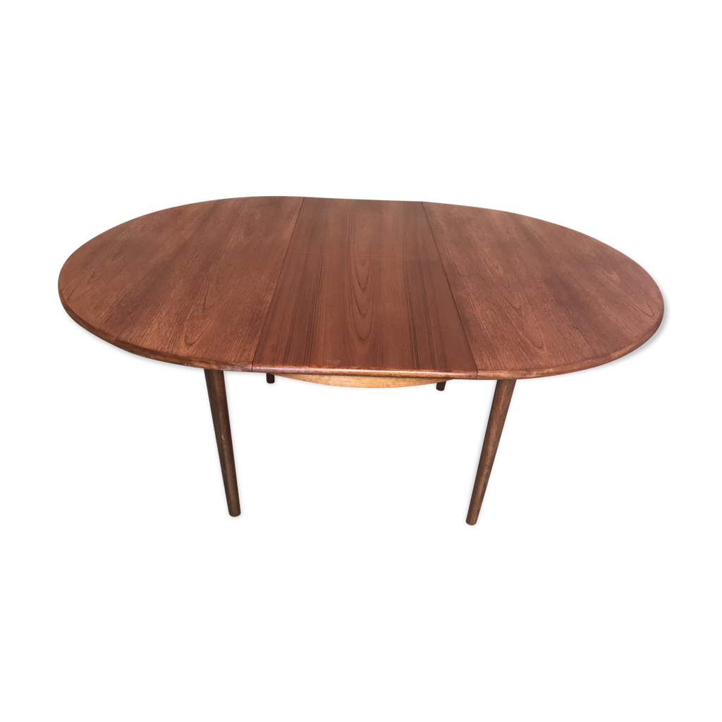 Table style scandinave en teck blond rallonge papillon | Selency