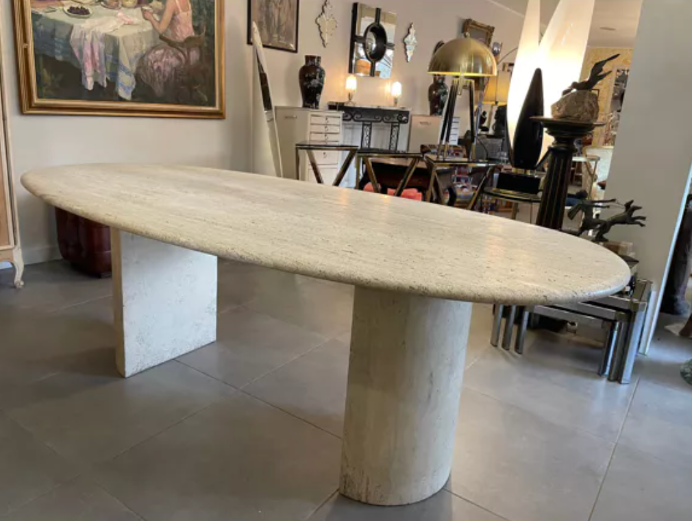 Table ovale en travertin | Selency