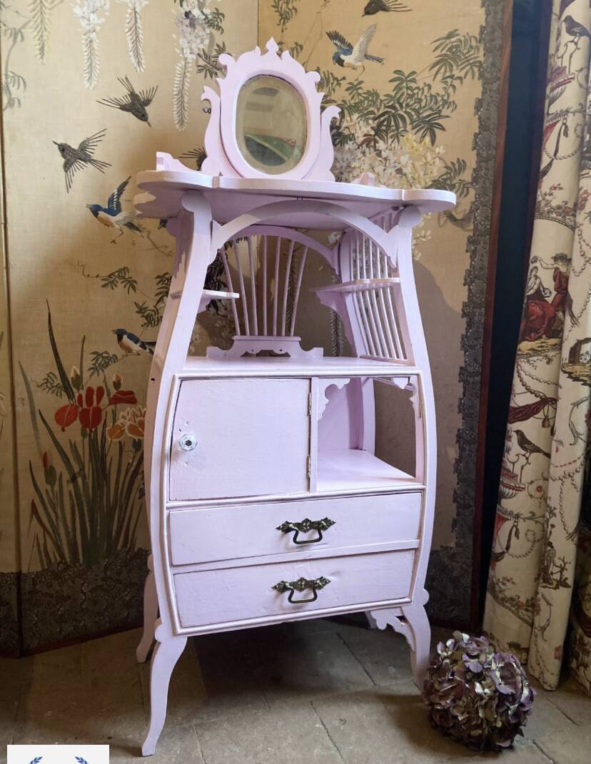 Coiffeuse ancienne époque 1900 rose | Selency