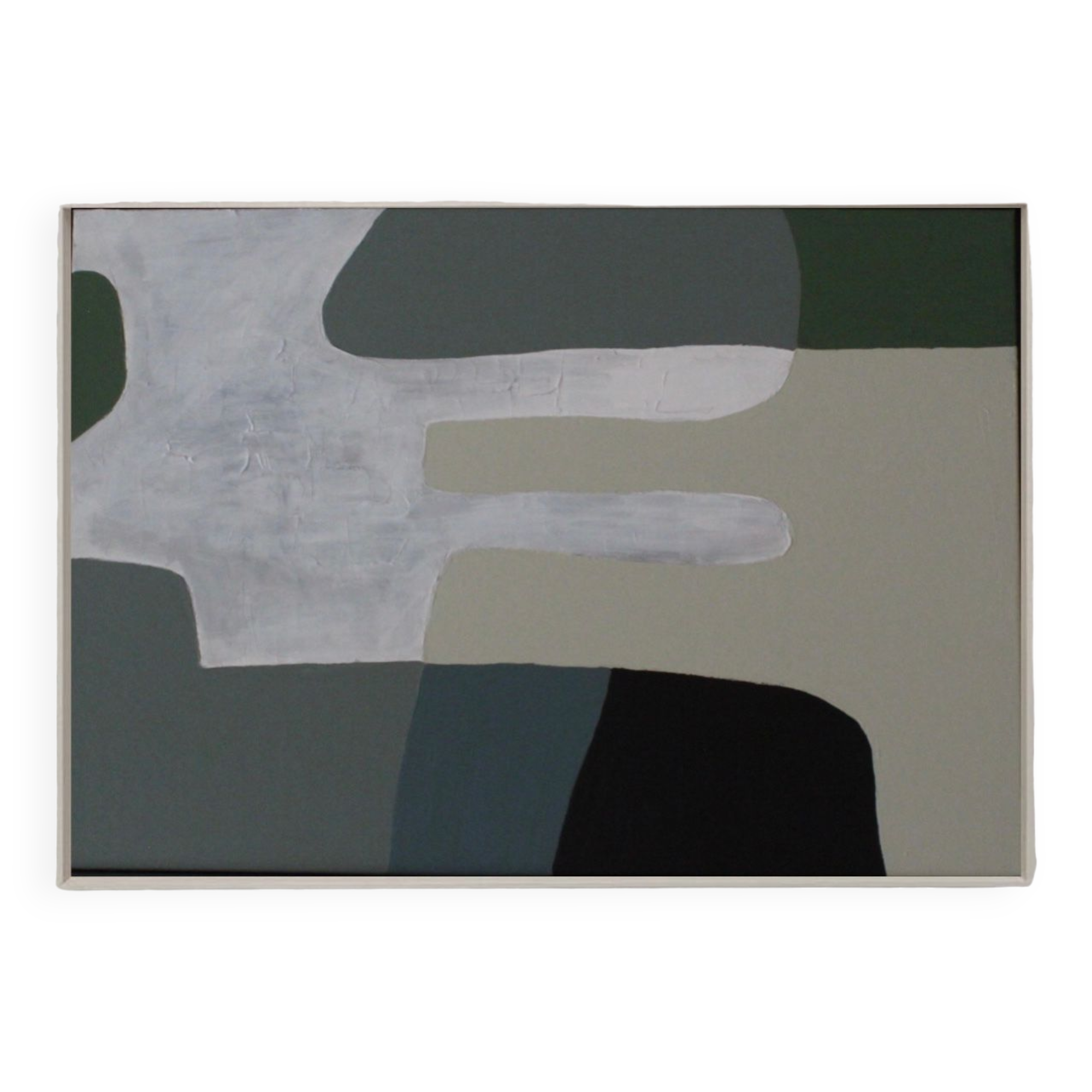 Peinture en relief, vert sauge 81x65 cm | Selency