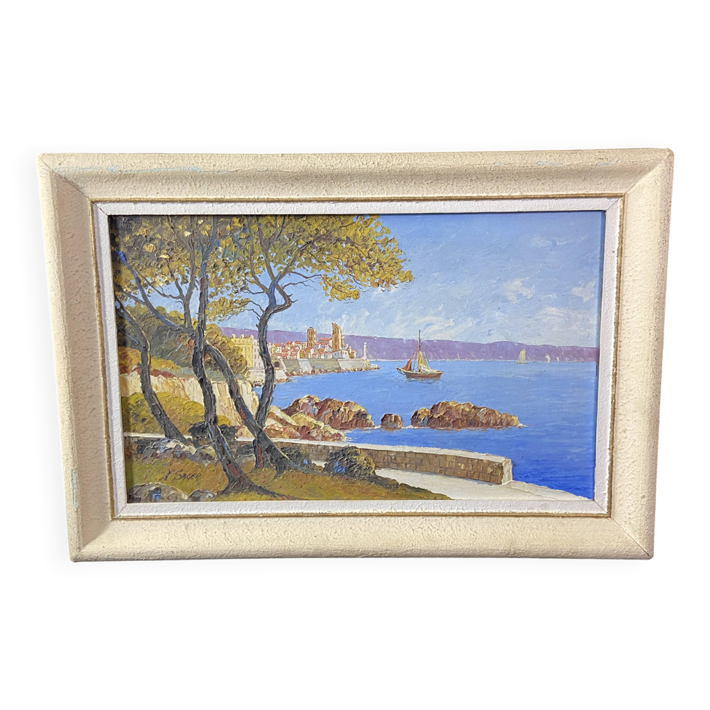 Tableau signé xavier sager 1881-1969 vue de nice | Selency