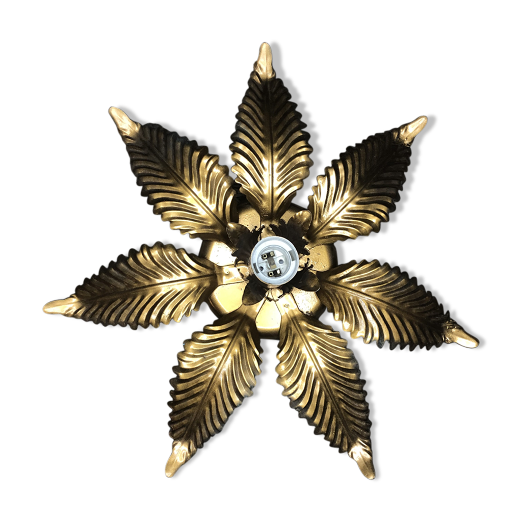 Applique fleur métal dorée vintage | Selency