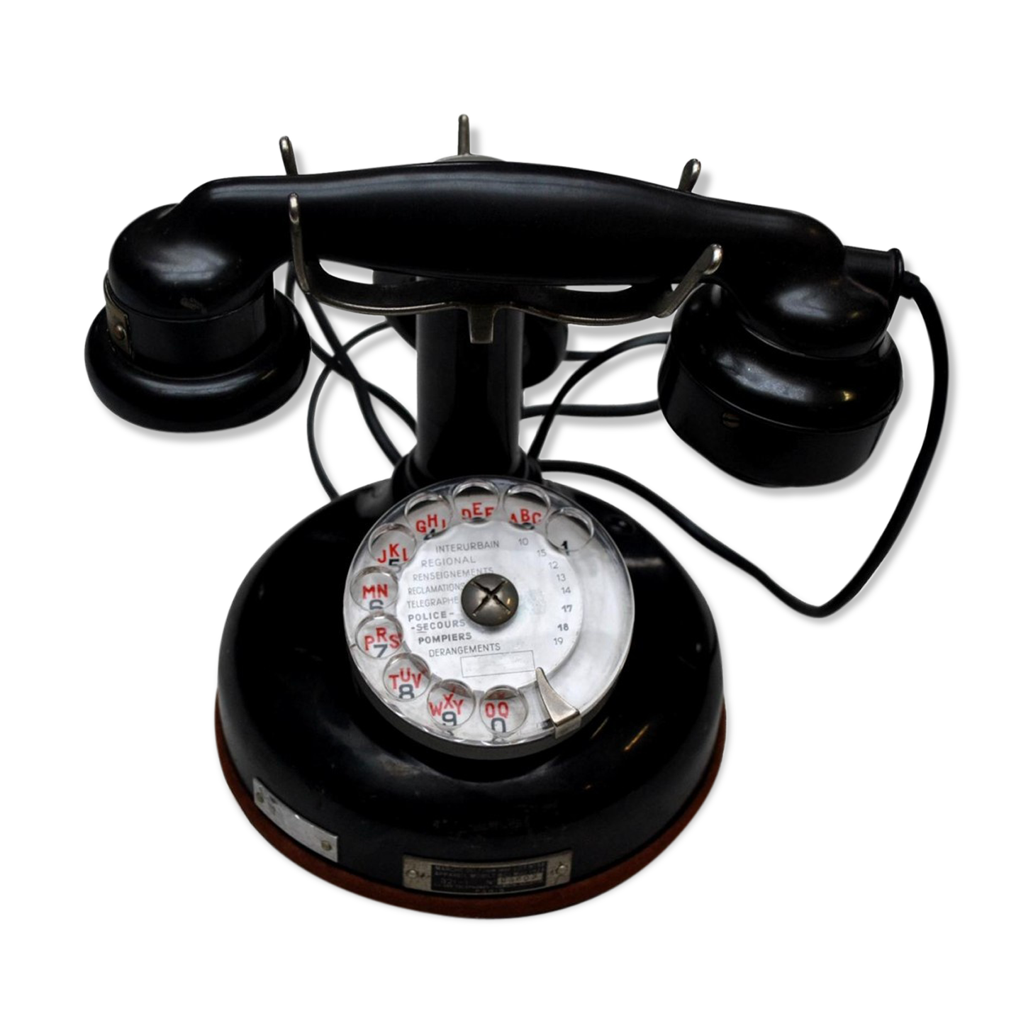 Téléphone bakélite noire PTT24 mobile de 1922 | Selency