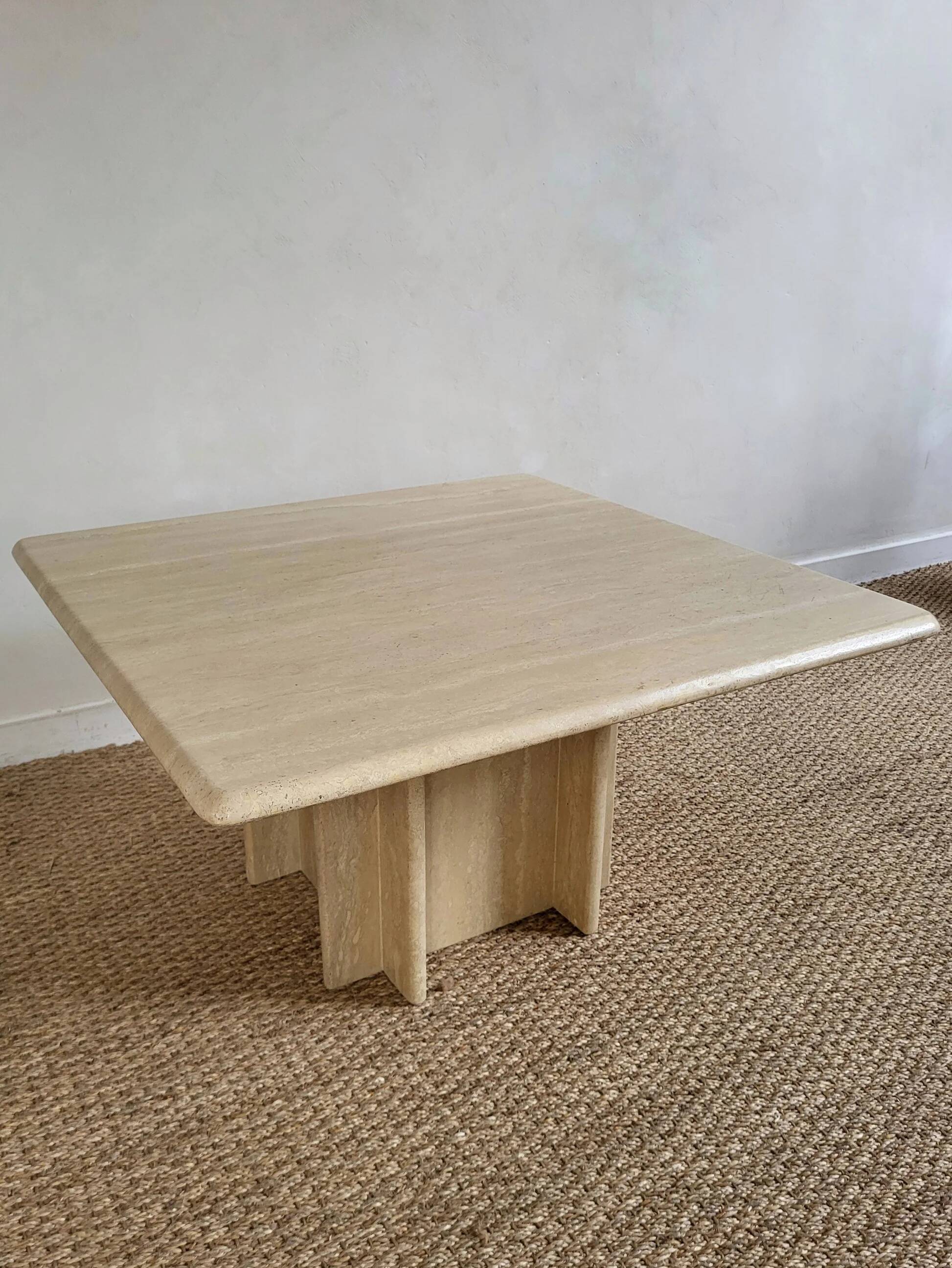 Table basse carrée en travertin | Selency
