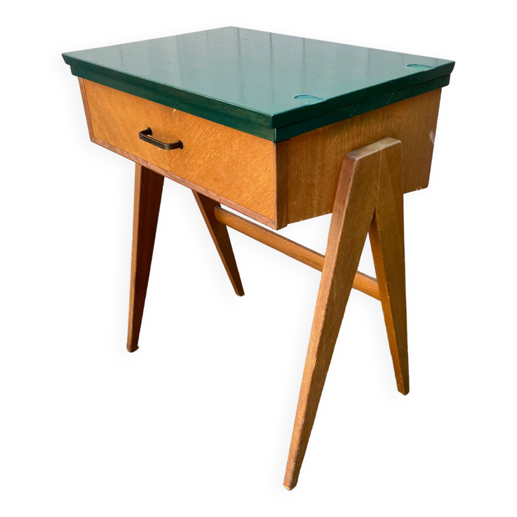 Bureau vintage pieds compas 1970 | Selency