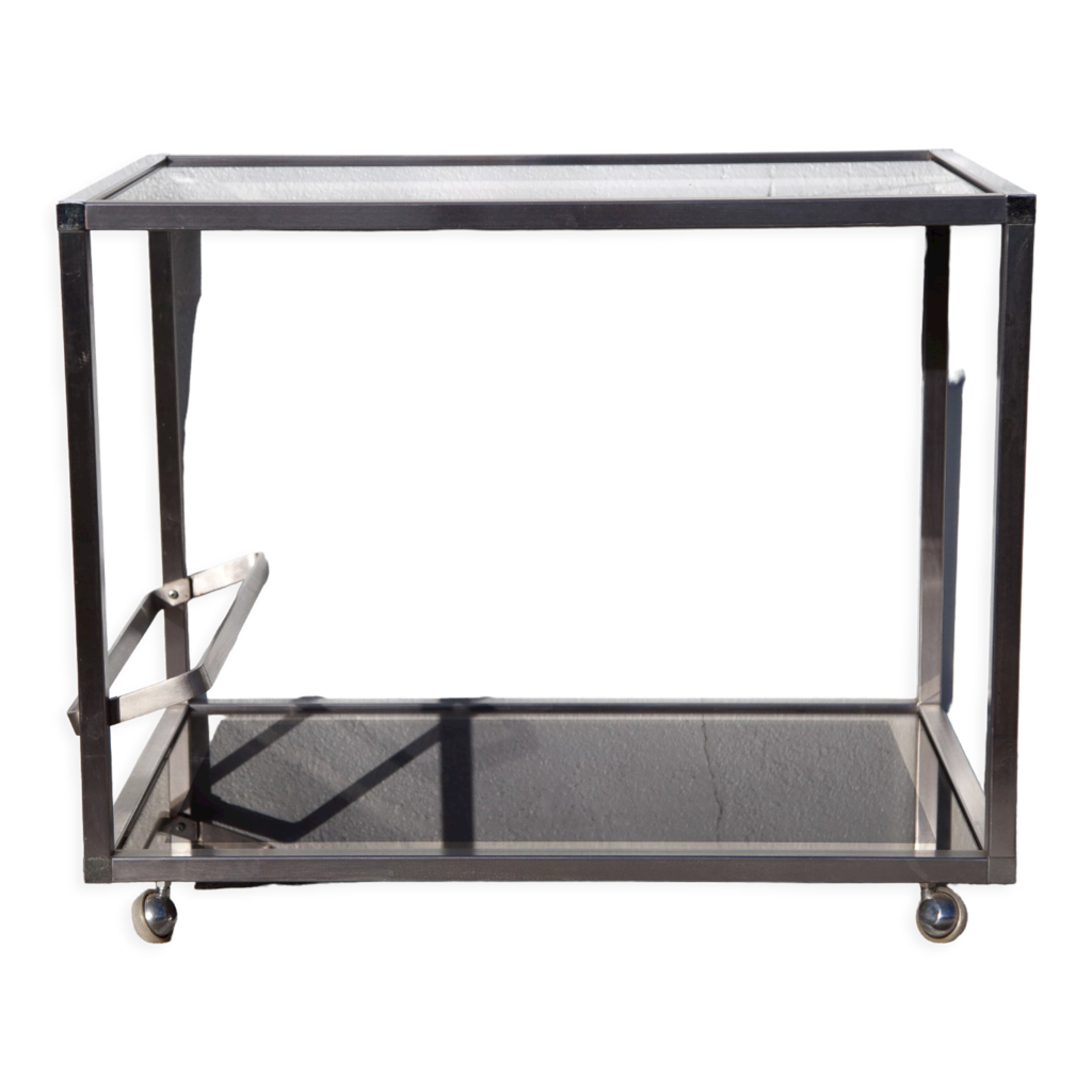 Desserte verre miroir et chrome vintage chariot à roulettes, bar ...