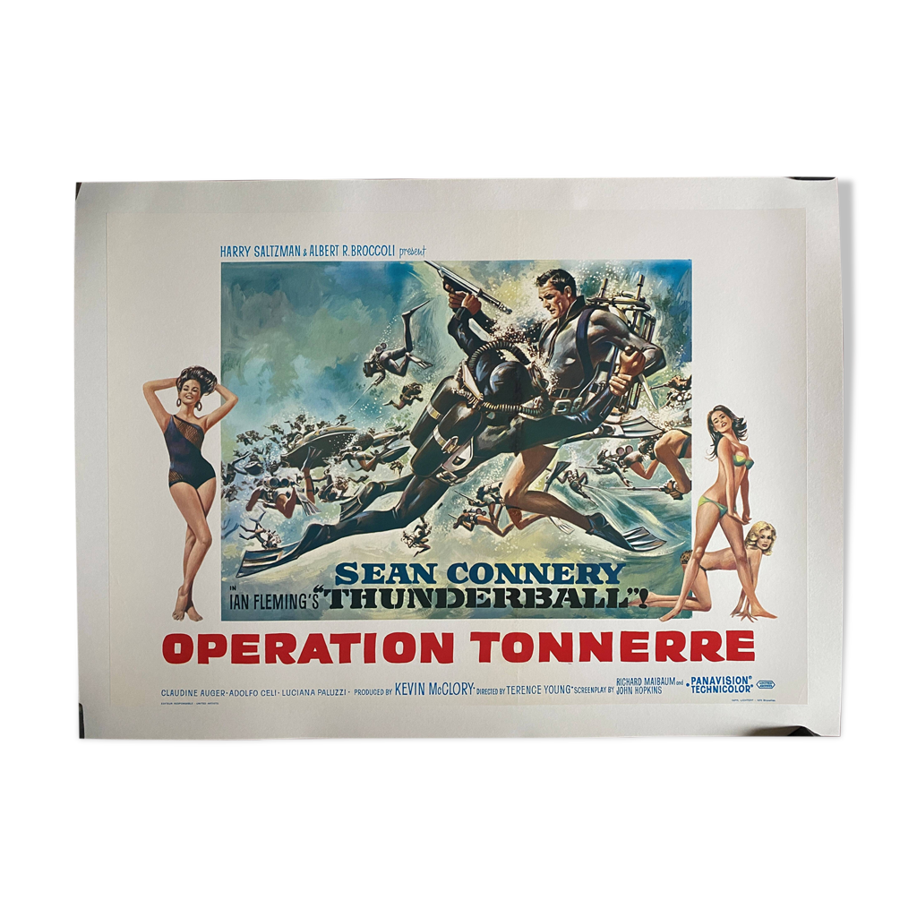 Affiche cinéma "Opération tonnerre" Sean Connery, James Bond 46x65cm 70's | Selency