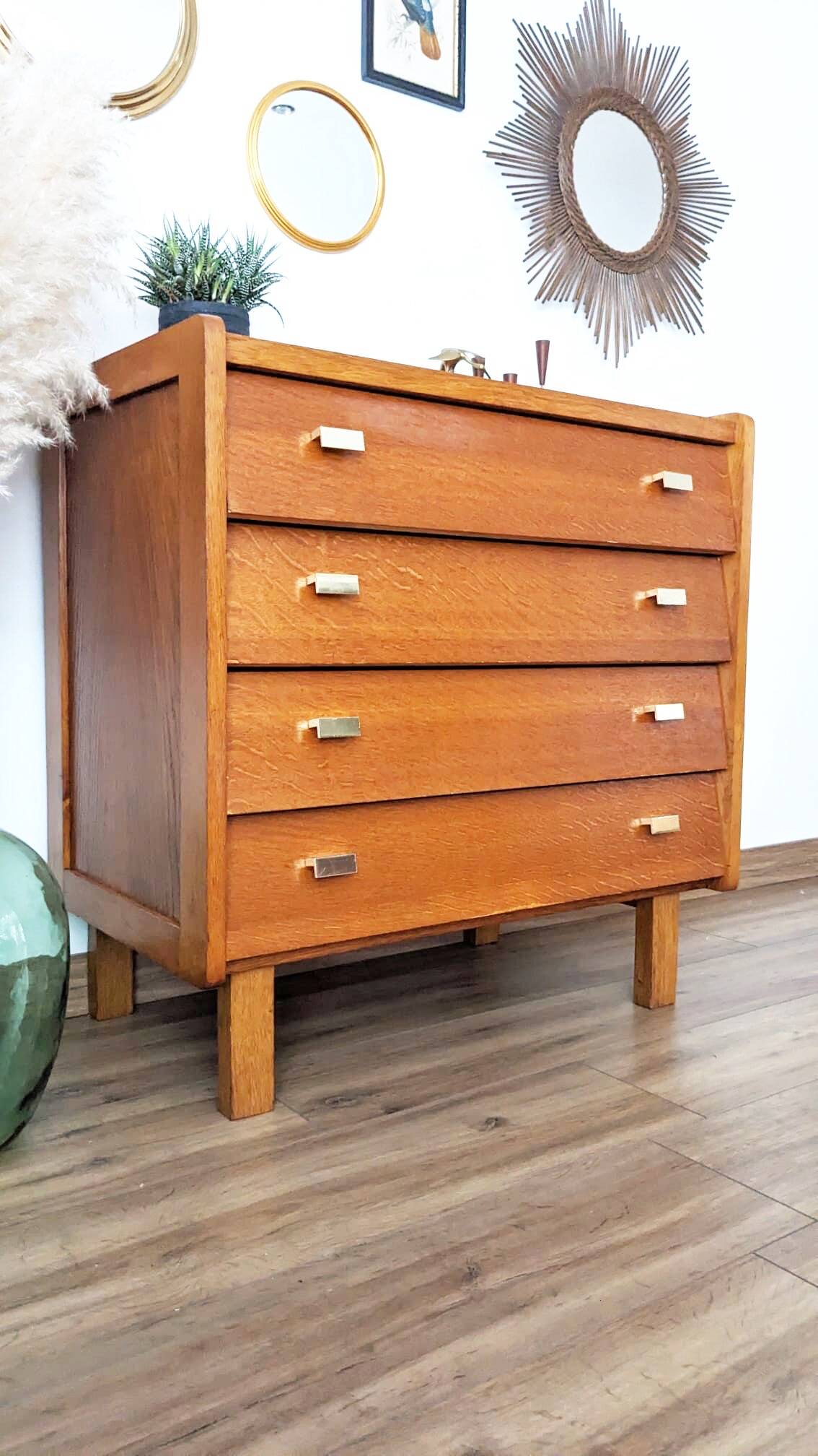 Commode poignées laiton doré des années 60 | Selency