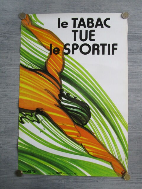 Affiche ratp ancienne dumont-contre le tabagisme-60x40 | Selency