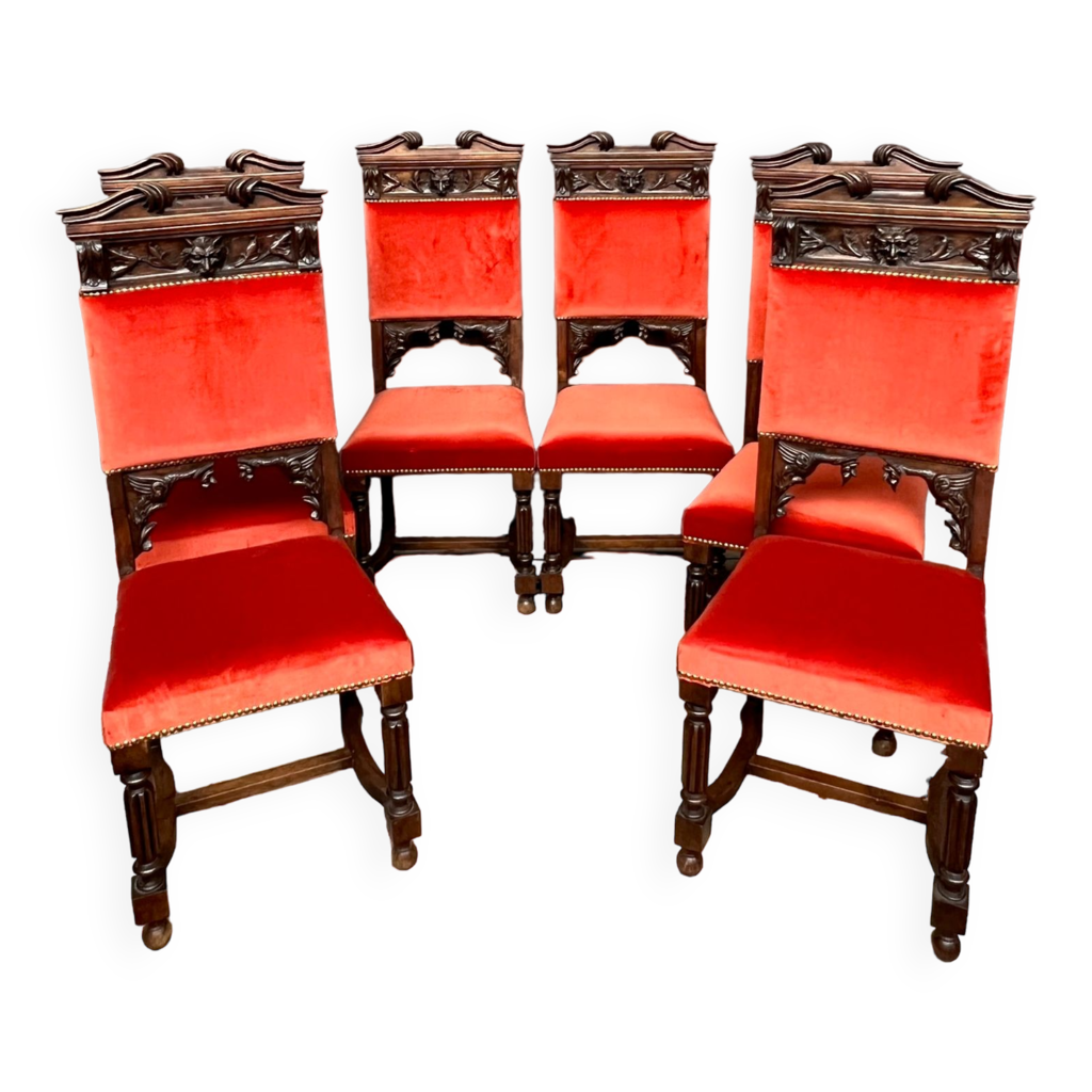 Ensemble de 6 chaises de style Néo-Gothique. | Selency