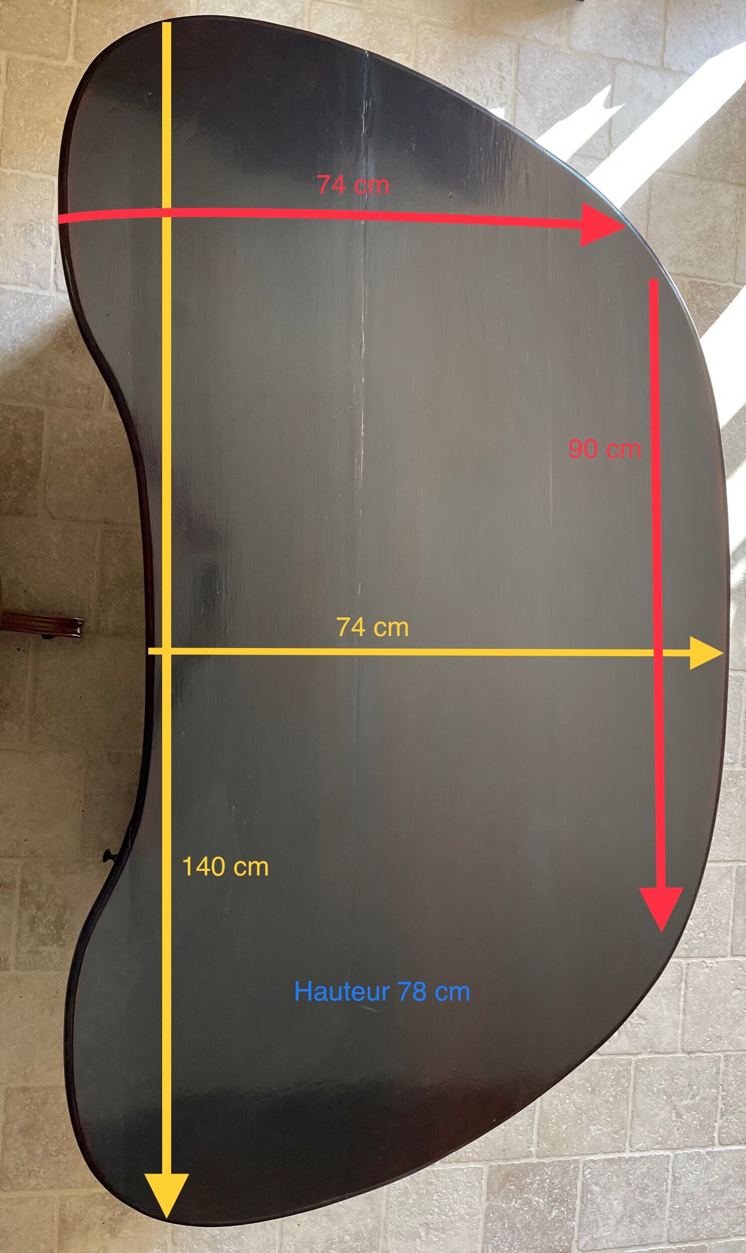 Bureau forme rognon en bois exotique | Selency