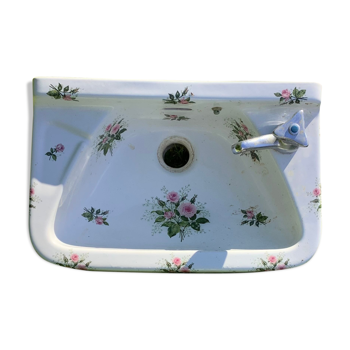 Lavabo lave-mains vintage porcelaine fleuri | Selency