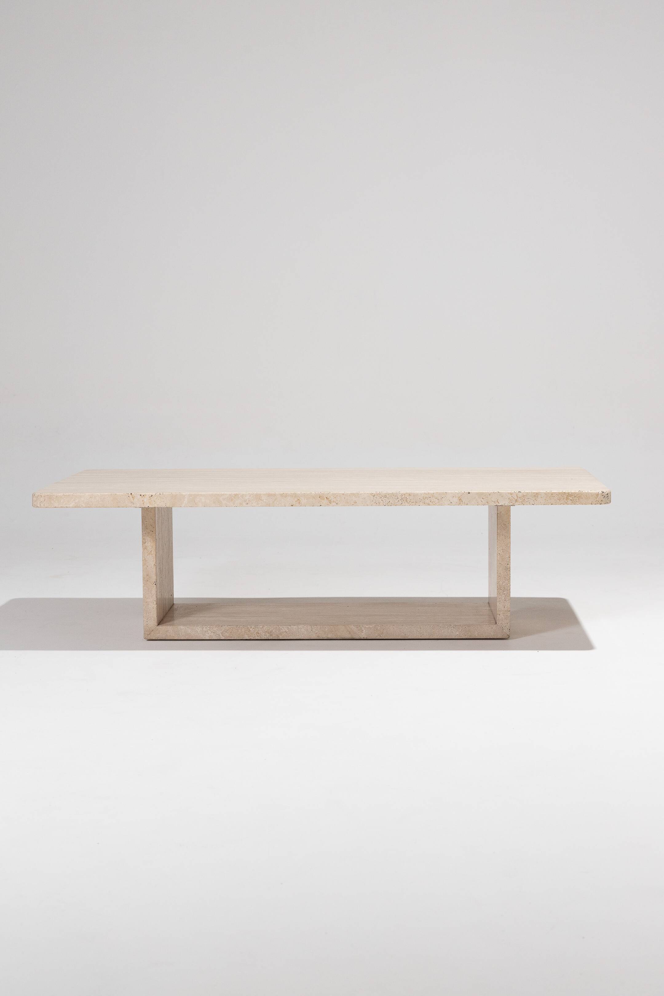 Table basse en travertin, 1970s | Selency