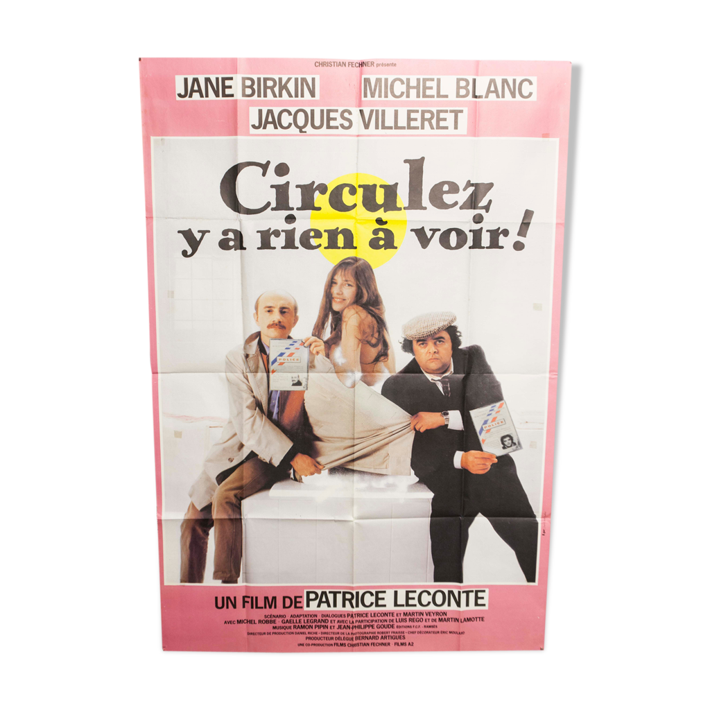 Affiche 120x160 "Circulez y'a rien à voir" Birkin Blanc Villeret 1983 ...