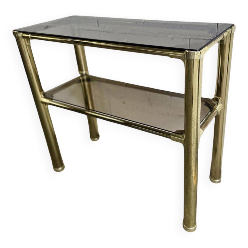 Table console vintage « dorée » / table d’appoint / étagère | Selency