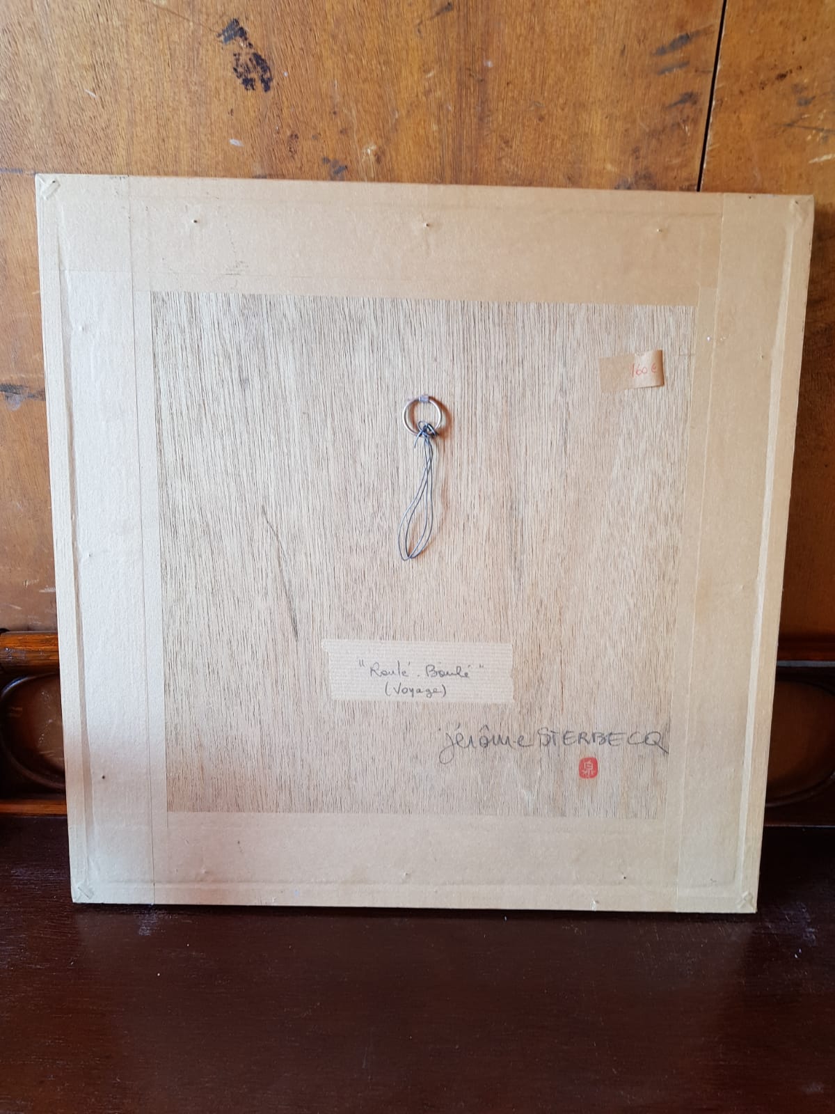 Ancien tableau crayon jerome sterbecq «roulé boulé» + cadre bois noir ...
