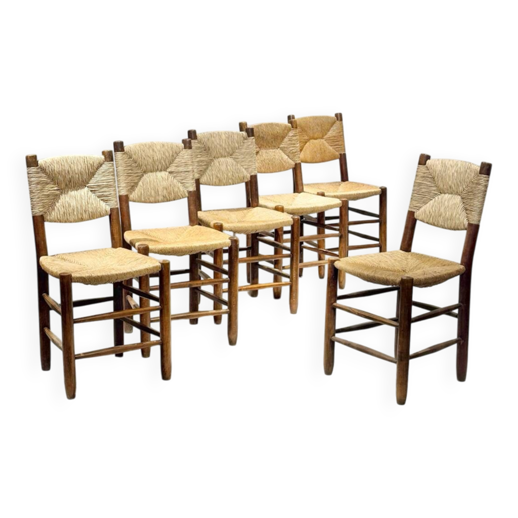 Set de 6 chaises bauche par Charlotte Perriand | Selency