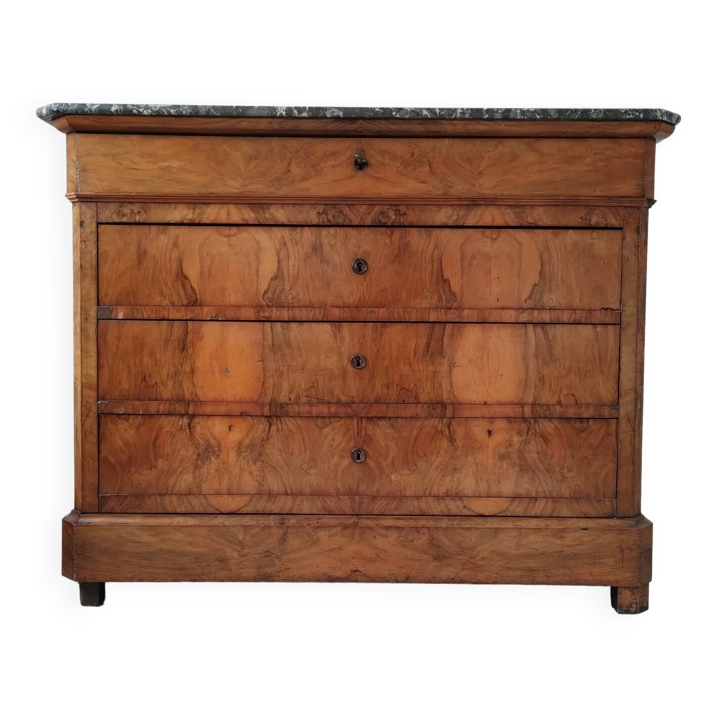Commode style Louis Philippe en bois de marquetterie | Selency
