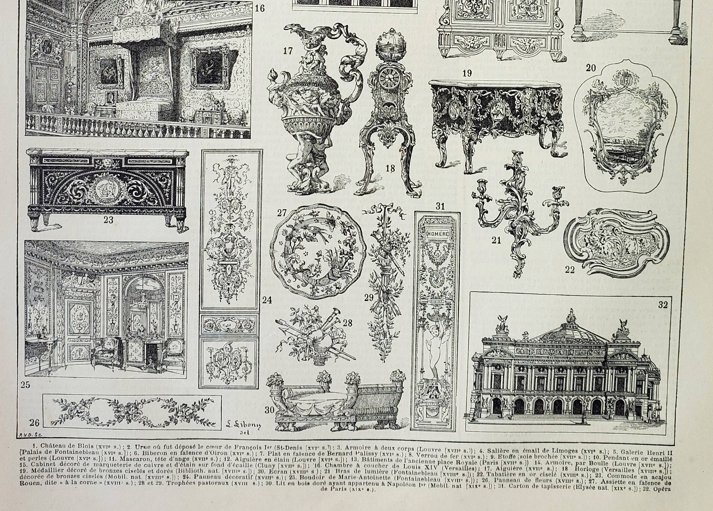 Gravure ancienne 1898, Beaux-Arts français (renaissance ...