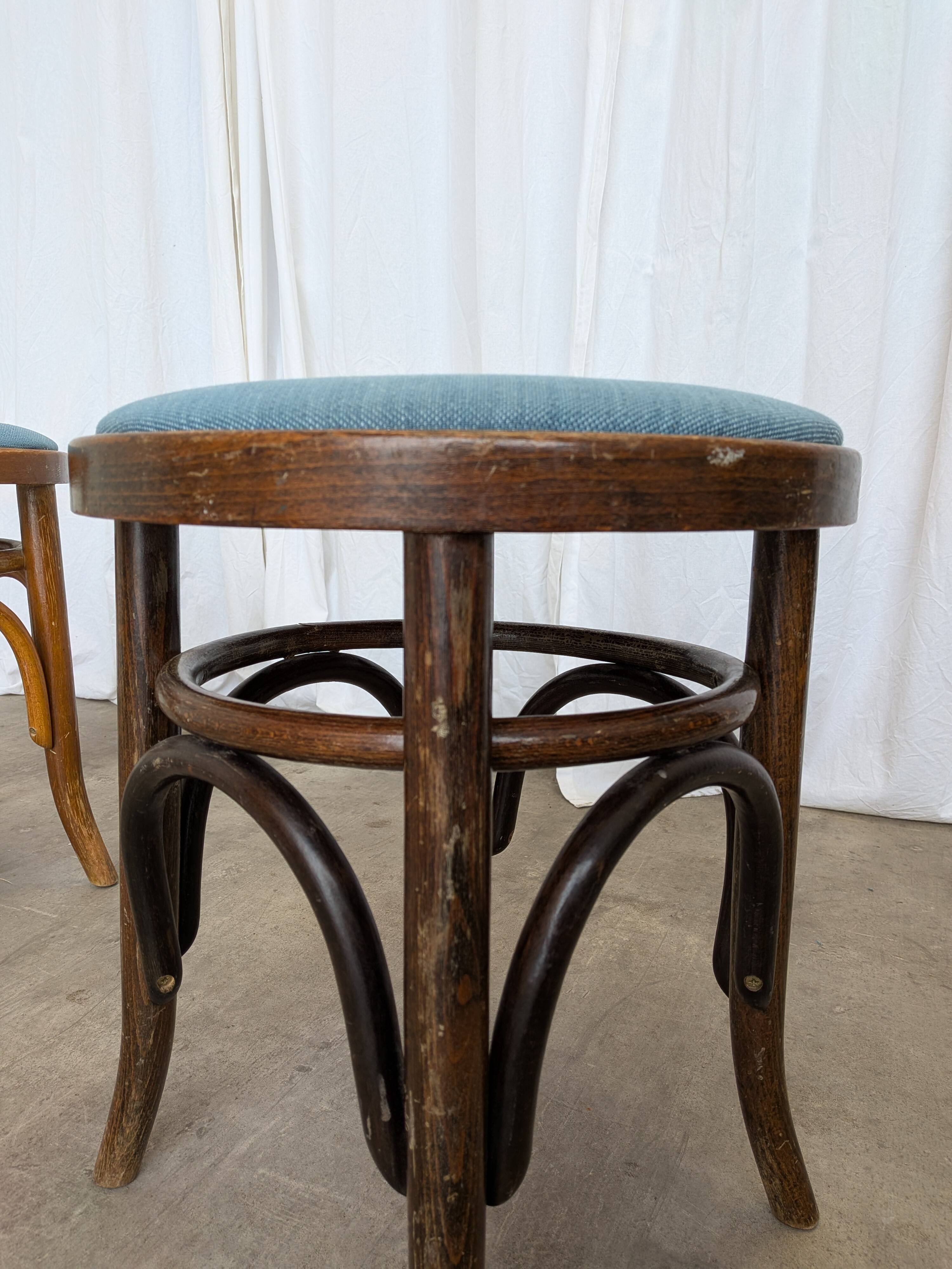 Paire de tabourets en bois cintré vintage / Style Thonet / Siège ...