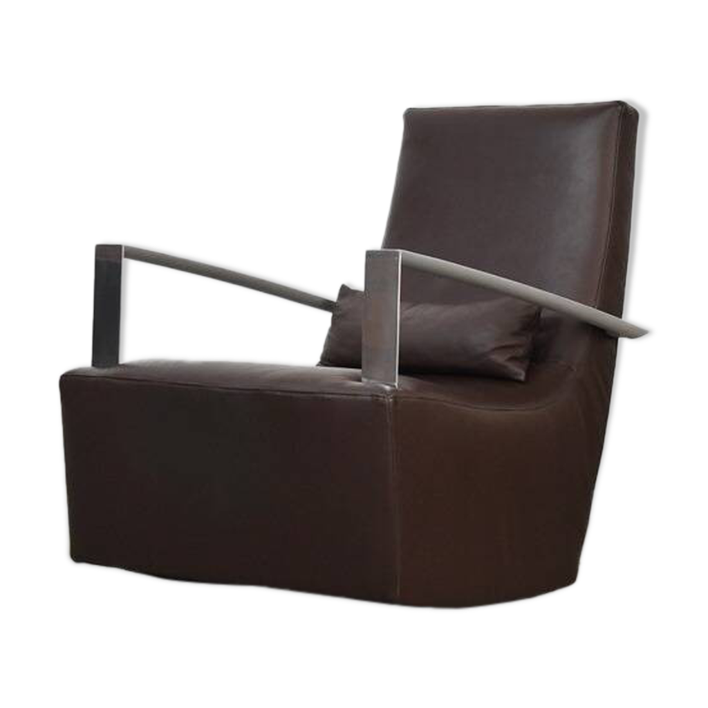 Rocking chair vintage en cuir par Alban-Sebastian Giles pour Ligne ...