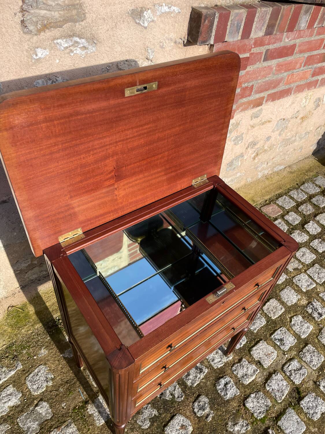 Mini bar en bois et miroir | Selency