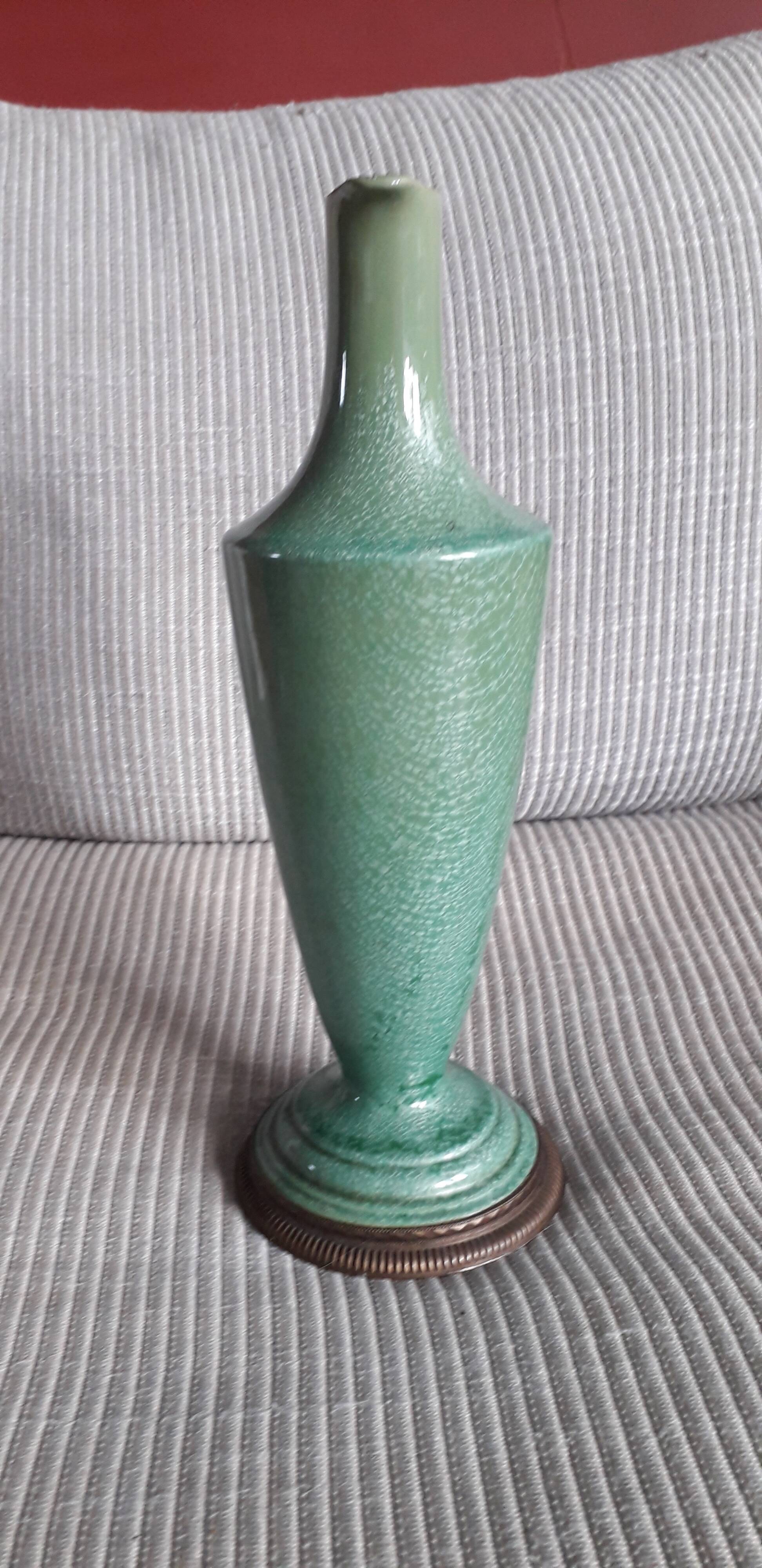 Grand vase vintage des années 30 en céramique signé Sarreguemines | Selency