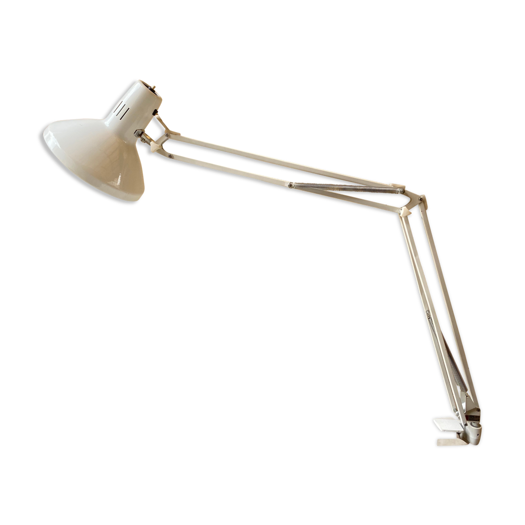 Lampe de bureau architecte Ledu Sweden vintage années 70 étau inclinable | Selency