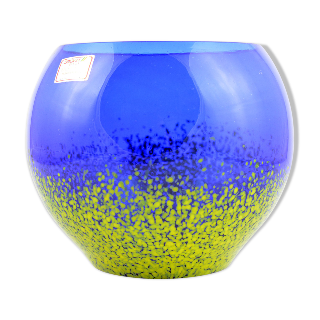 Joska Kristall Mundgeblasen cobalt glass bowl, Germany in the 1960s ...