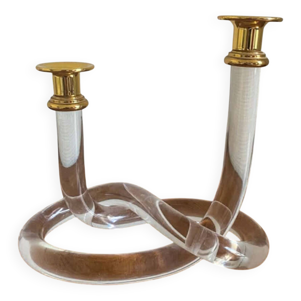 Bougeoir dorothy thorpe bretzel en metacrylate 1970 | Selency