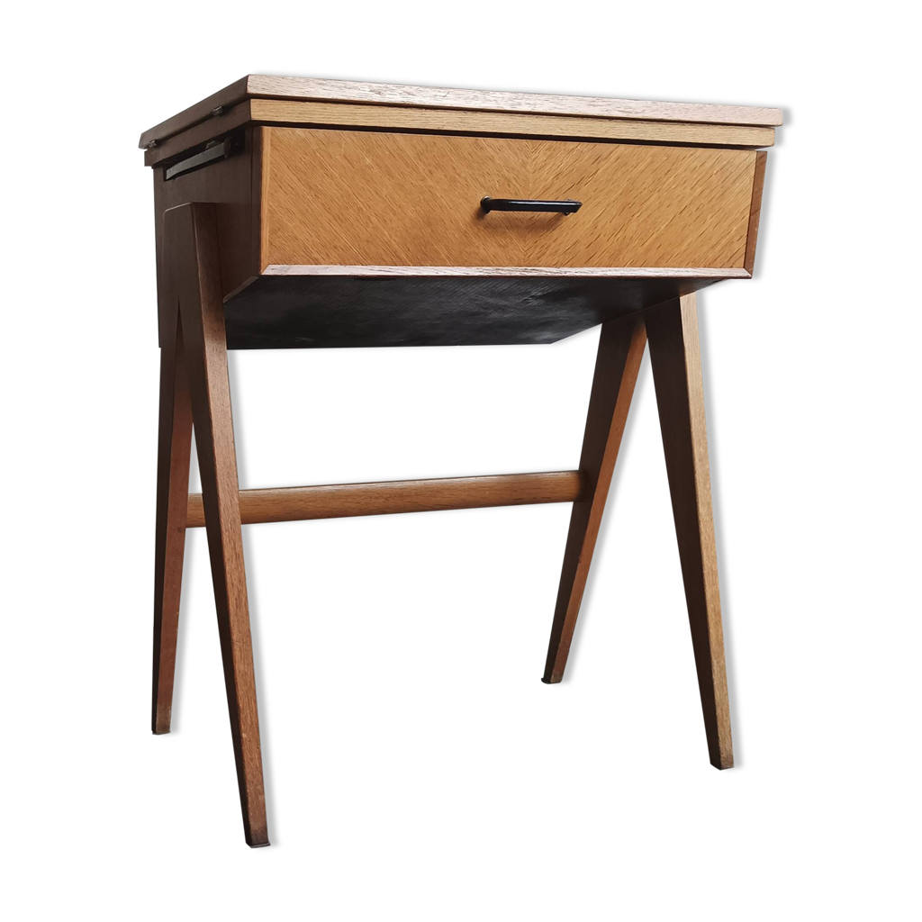 Bureau meuble d'appoint pied compas 50/60s | Selency