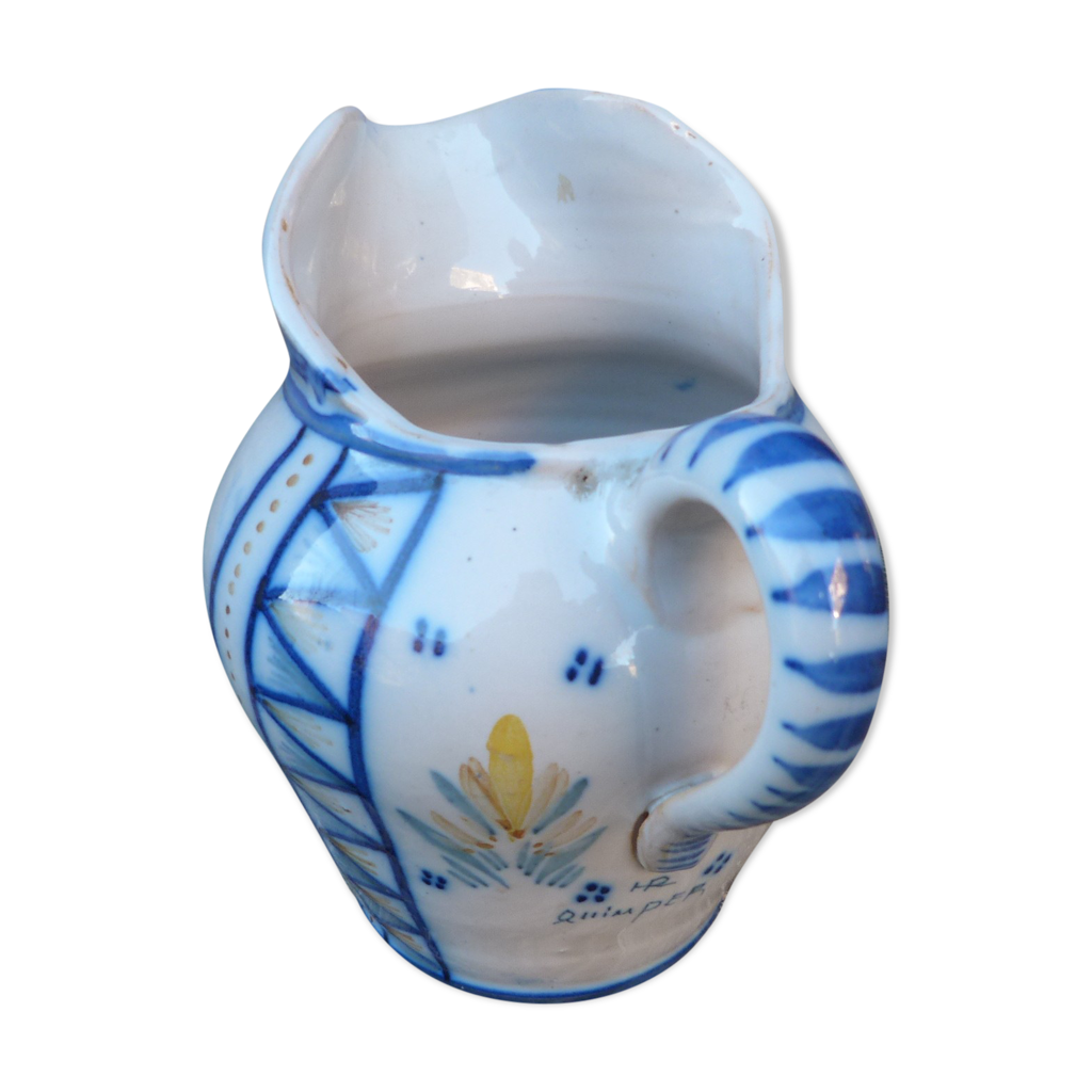 Ancien pichet en céramique quimper henriot personnage paysan breton | Selency