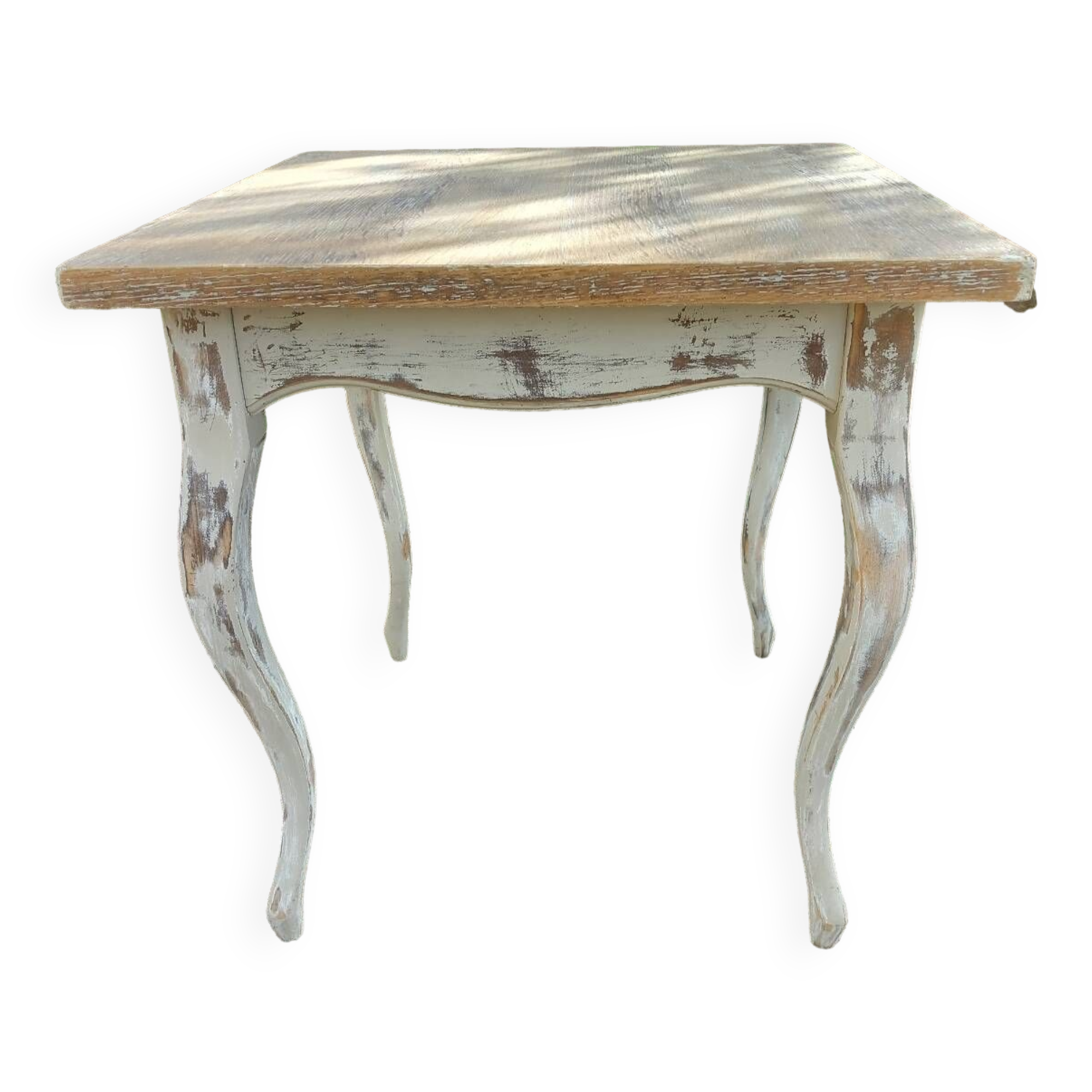 Table ancienne carrée aux pieds galbés | Selency