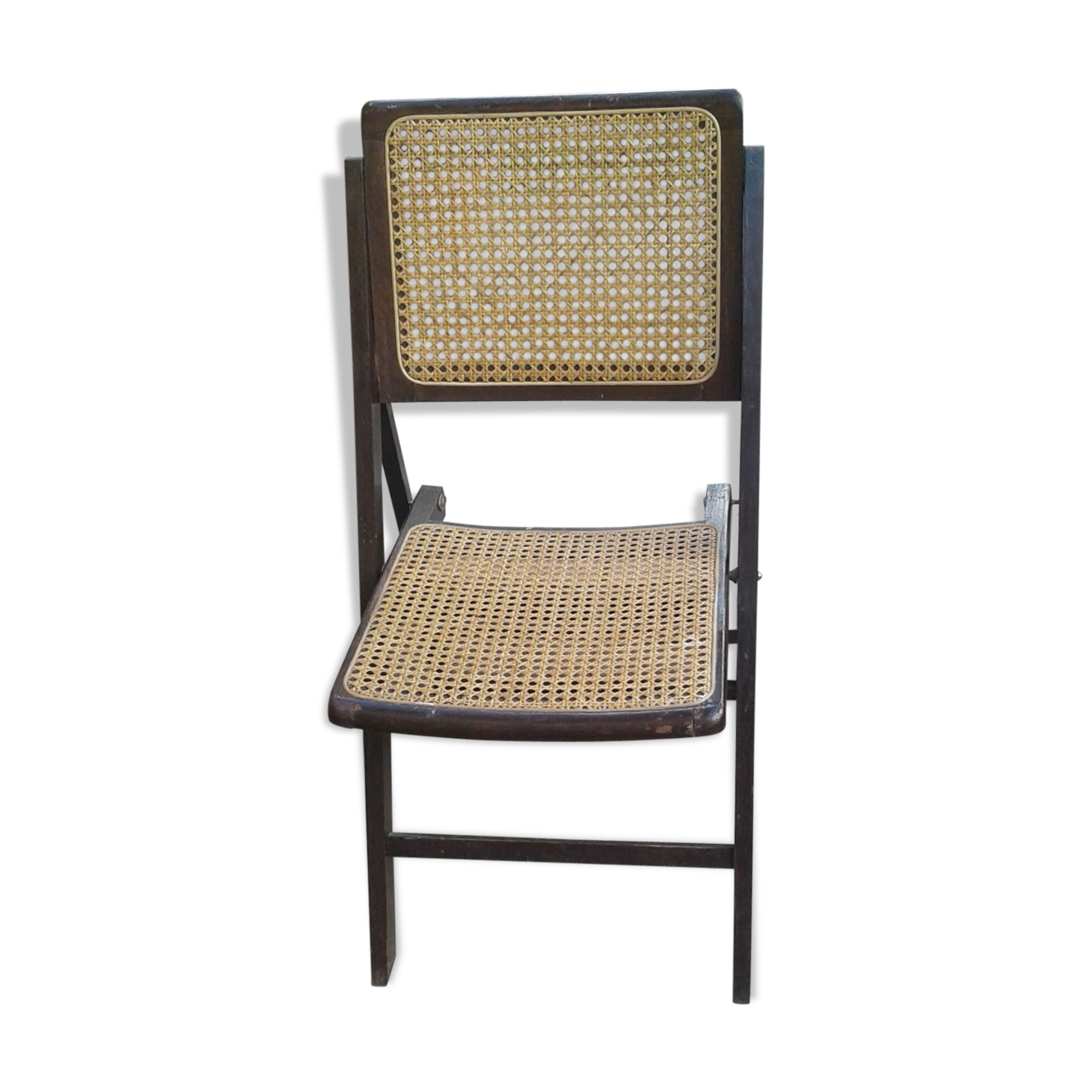 Chaise pliante cannée | Selency