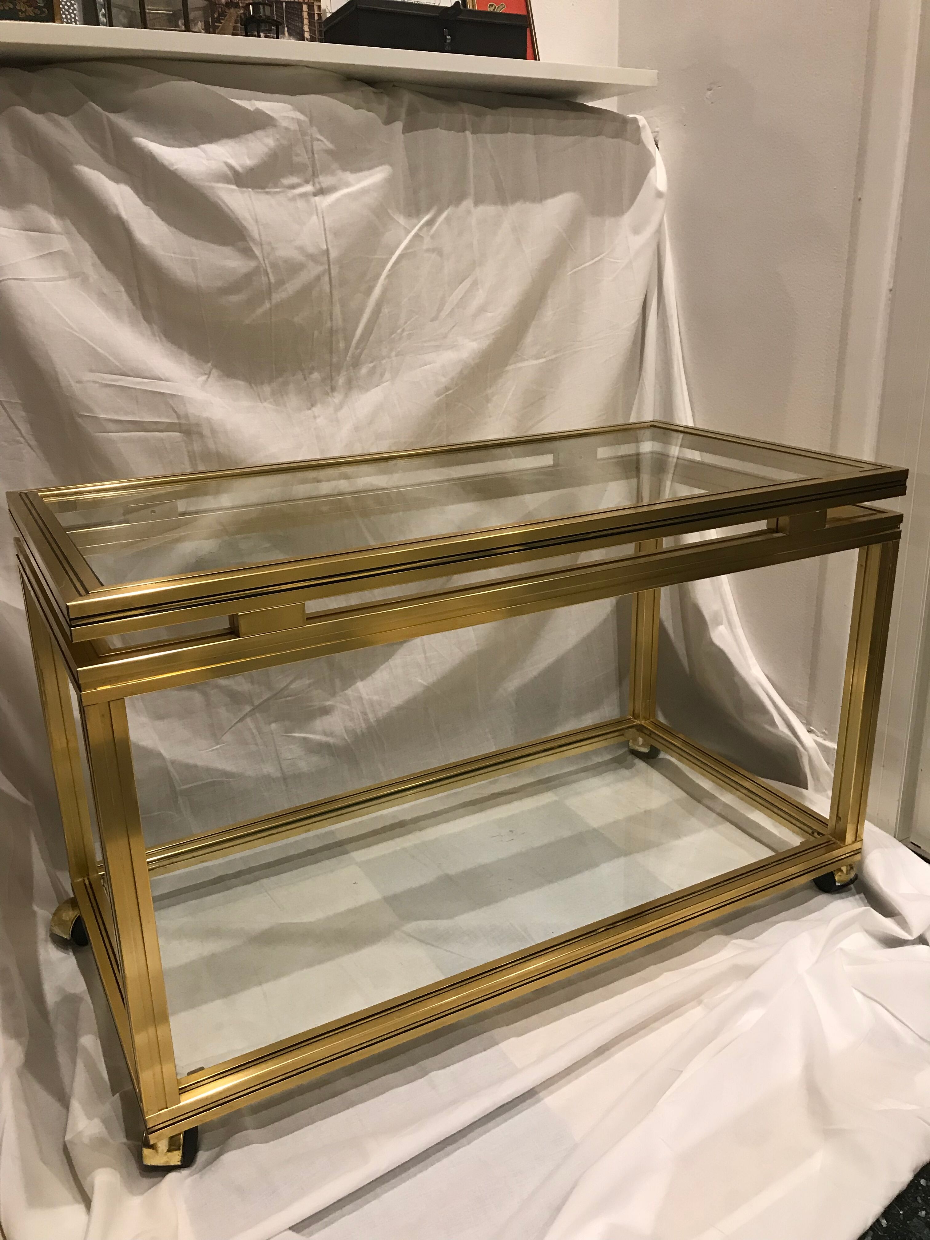 Console laiton massif Pierre Vandel 1970 | Selency