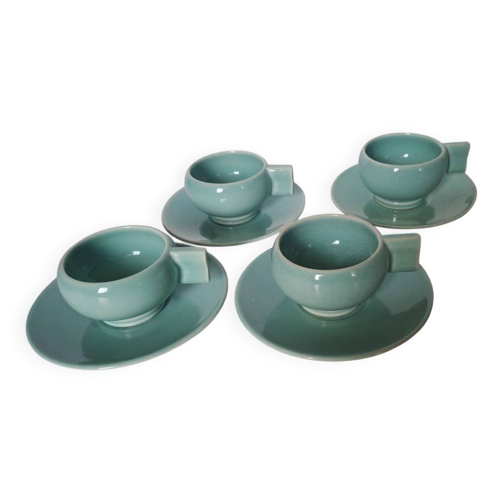 4 tasses et sous-tasses Robj Paris Villeroy Et Boch Art Déco | Selency