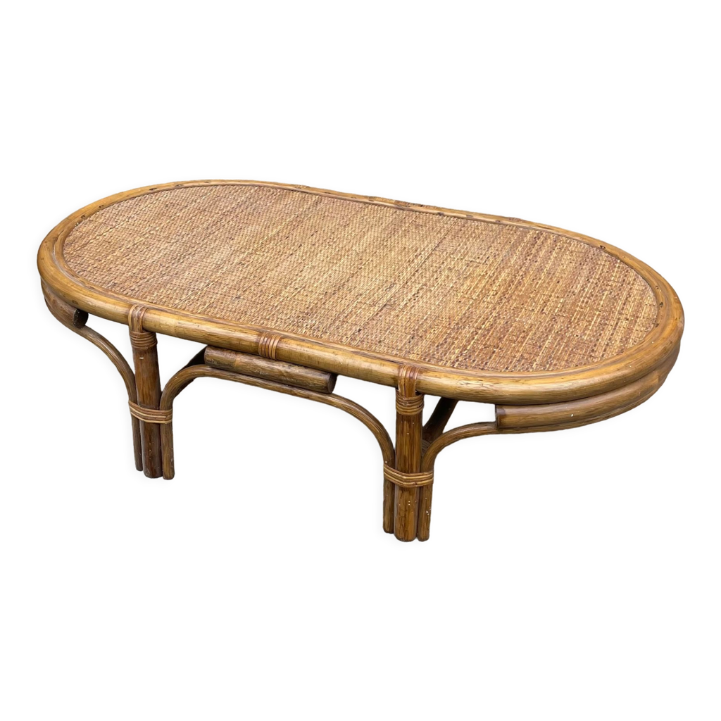 Table basse en rotin tressé | Selency