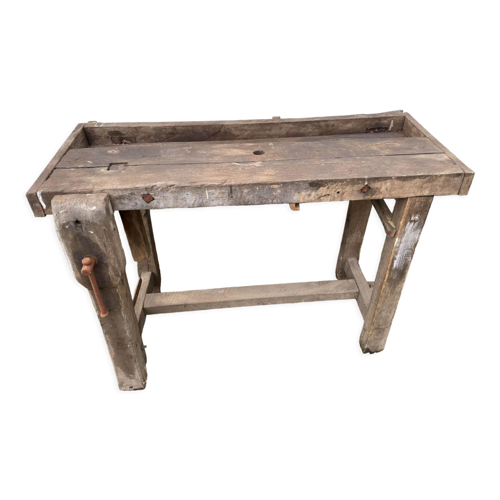 Ancien etabli de menuisier en bois massif | Selency