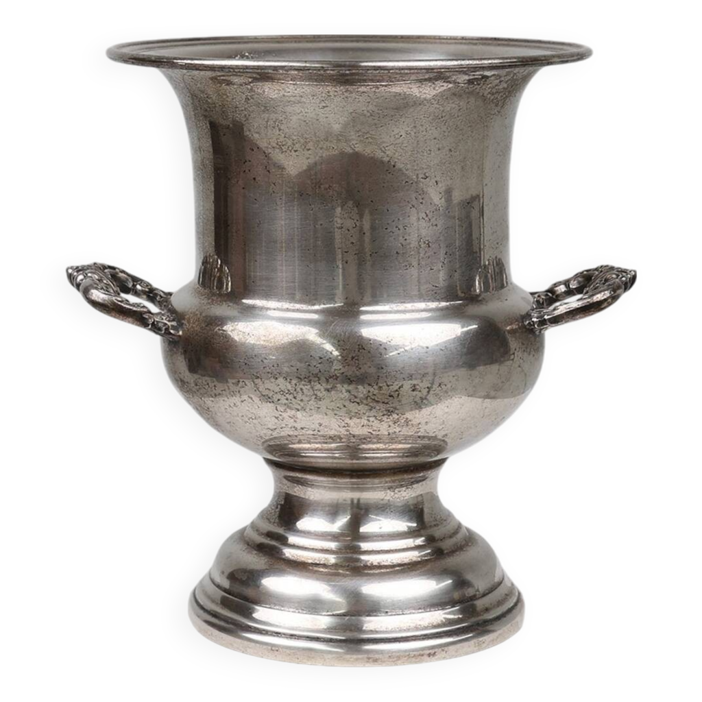 Seau à champagne en cuivre plaqué argent, style français du milieu du ...