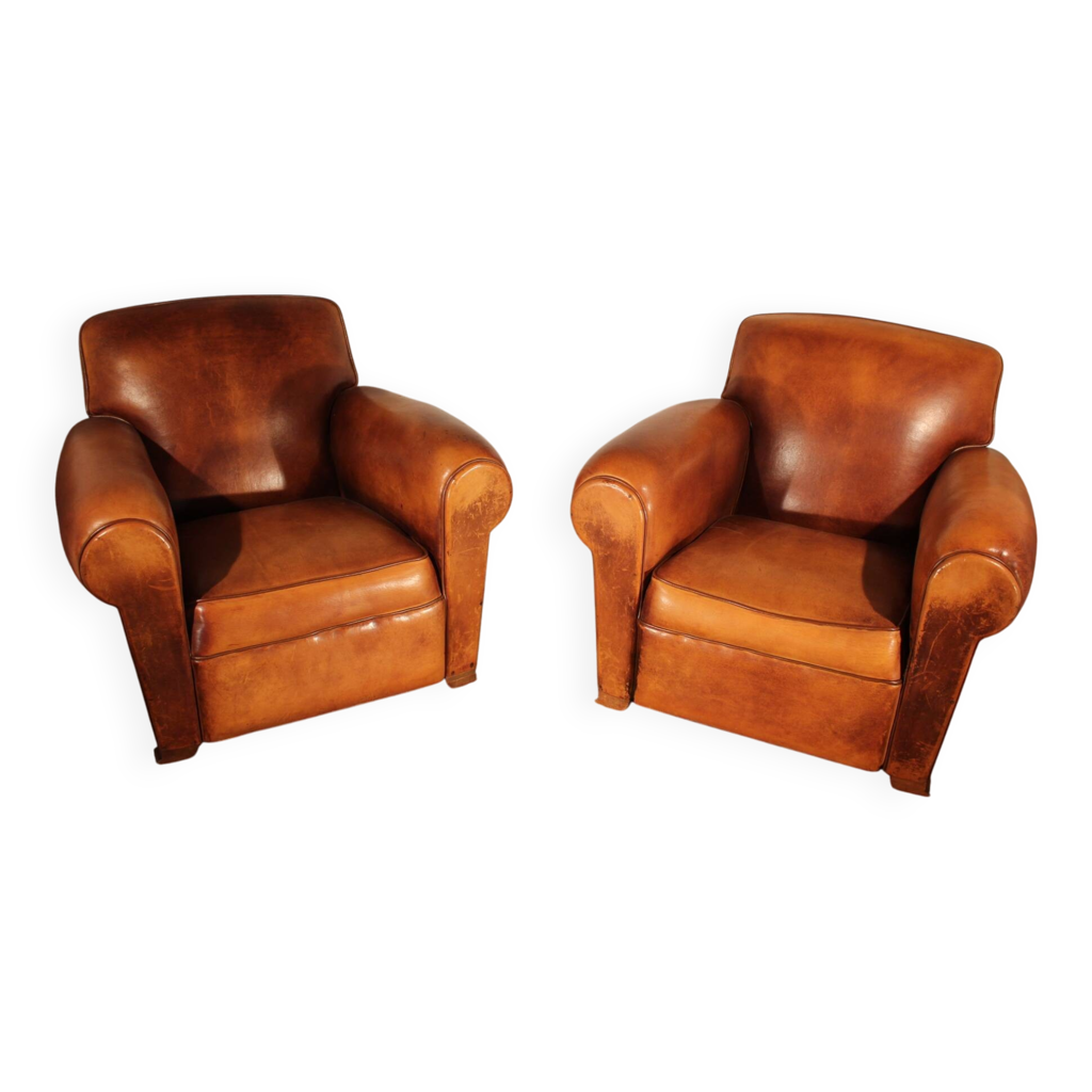 Paire de fauteuils club. | Selency