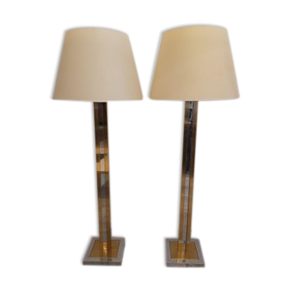 Set de 2 lampadaires bicolores, années 1970 | Selency