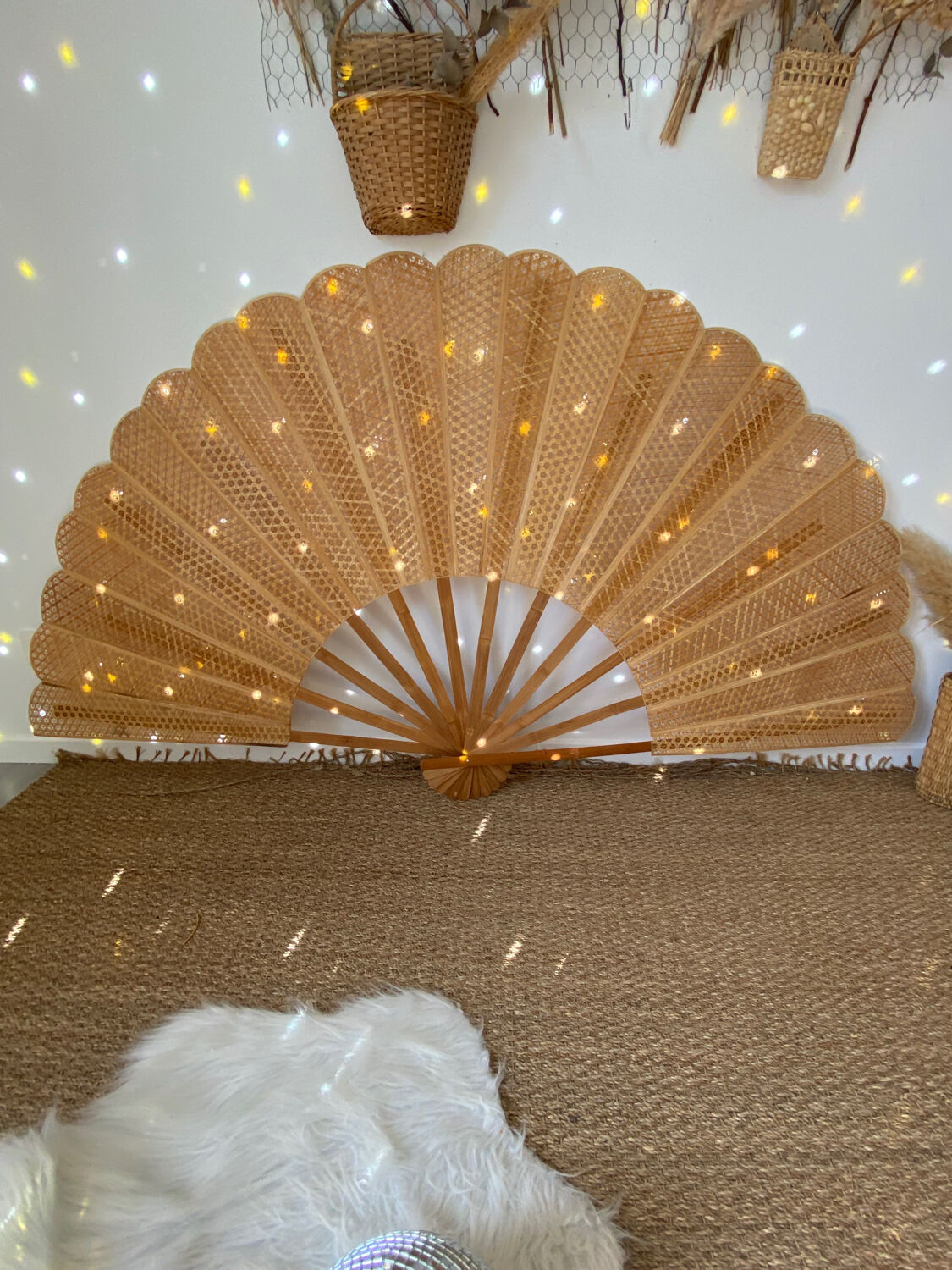 Éventail géant en rotin | Selency