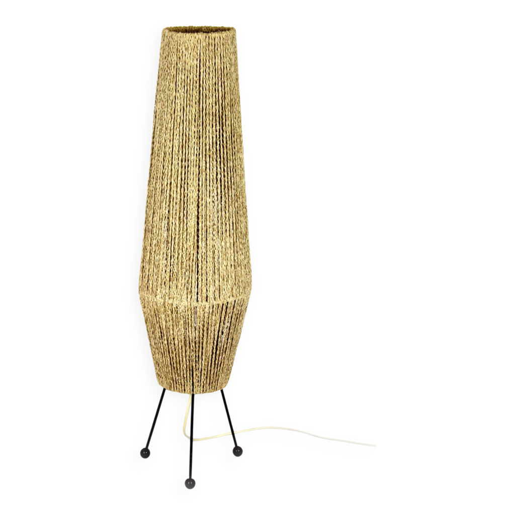 Lampadaire fusée de l'ère spatiale avec cordon tressé, ancienne ...