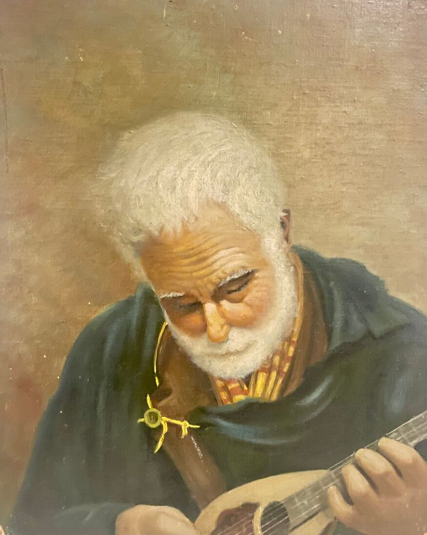 Peinture à l’huile italienne sur panneau des années 1910. Portrait de ... Peinture à l’huile italienne sur panneau des années 1910. Portrait de ...