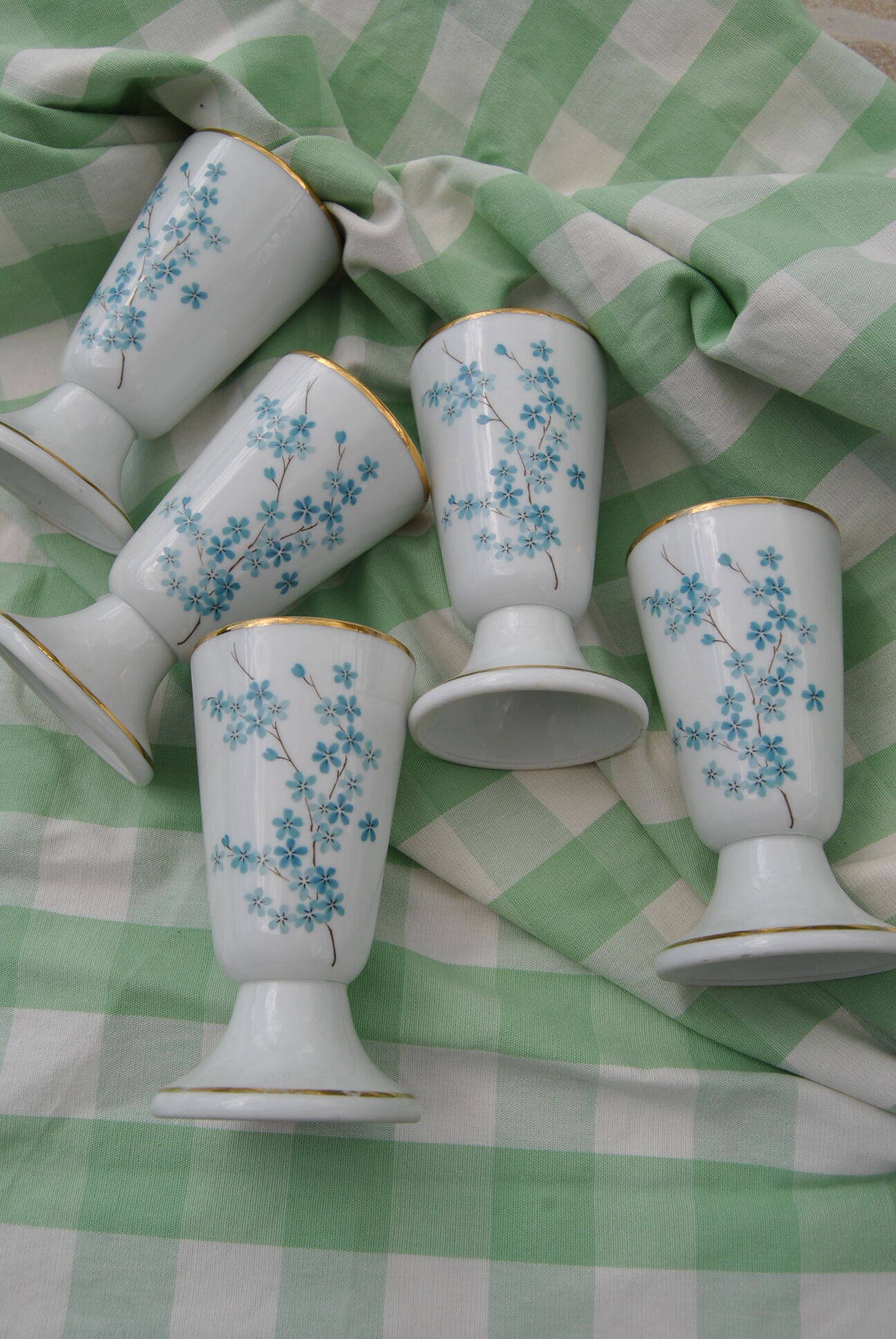 Tasses type mazagran Myosotis en porcelaine de Limoges - Vintage ...