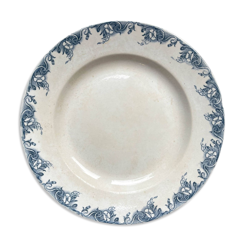 Plat rond vintage Terre de fer Aux Lions de Paris modèle "Perselle ...