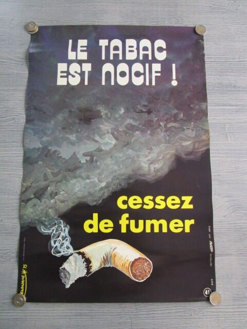 Affiche ratp ancienne delourme-contre le tabagisme-60x40 | Selency