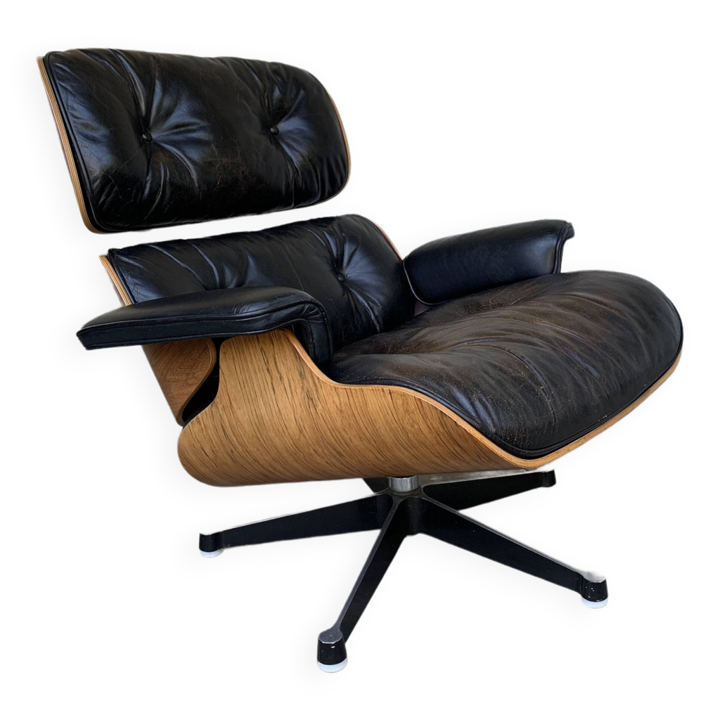 Lounge chair herman miller vintage palissandre 1960 charles & ray eames ...