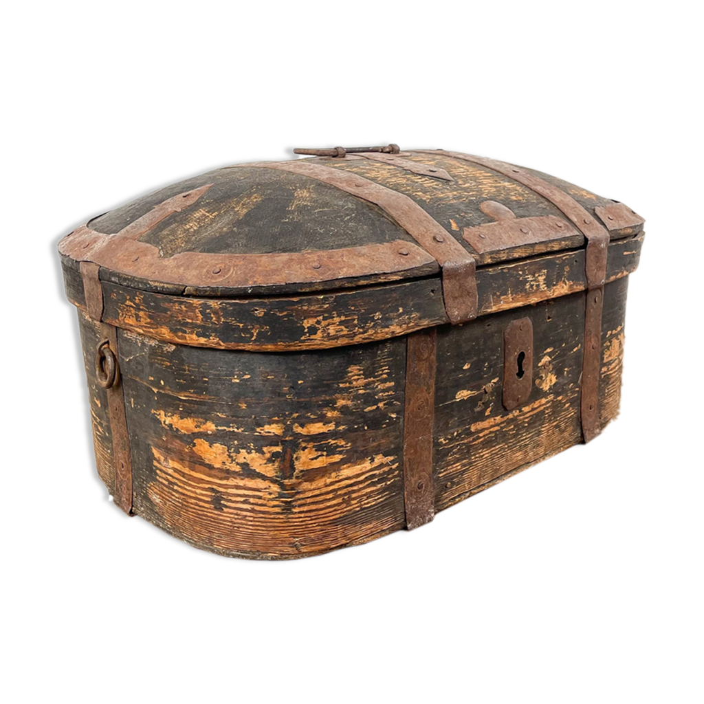 Coffre de voyage folklorique suédois de la fin du 18ème siècle | Selency